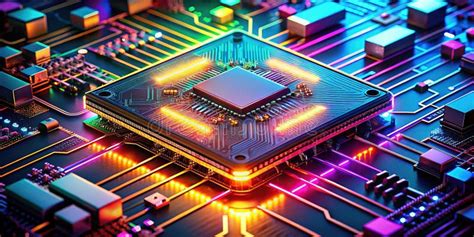 A Stunning Visual Of Futuristic Circuitry Glowing Microchip Details On