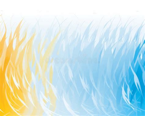 An Abstract Background With Blue Yellow And Orange Grass Stock