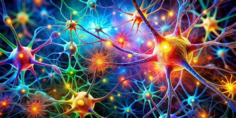 Vibrant Neural Network A Close Up Of Interconnected Neurons Illuminating Complex Brain Processes