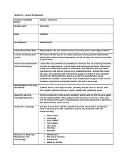 Drafting Essential Questions Docx Section 1 Lesson Preparation Teacher Candidate Name Chad