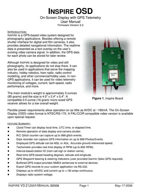 Inspire Osd User Manual Pdf Download Manualslib