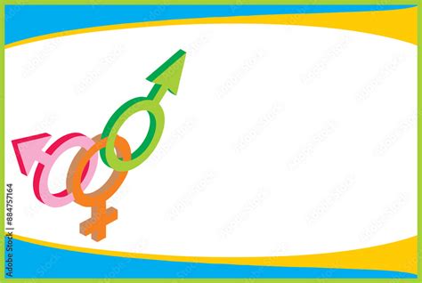Copy Space Banner Greeting Card Or Poster With Transgender Symbol In D Third Gender And Sex
