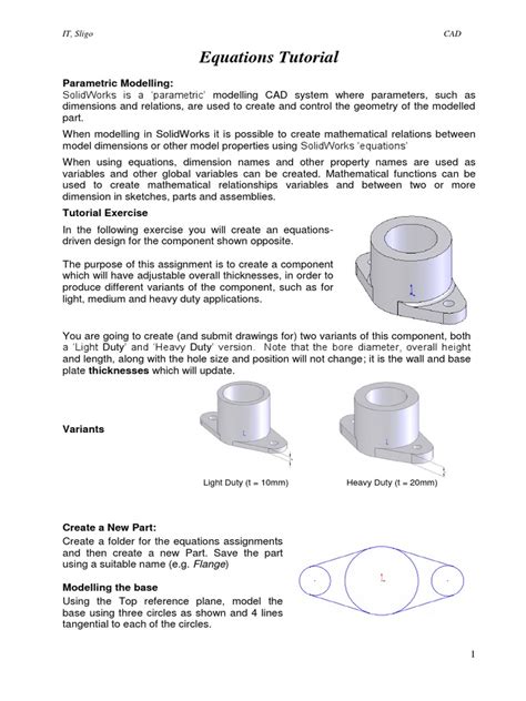 Equations Tutorial Parametric Modelling Pdf Equations Geometry