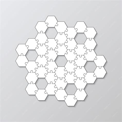 Premium Vector Hexagonal Puzzle Pieces Thinking Mosaic Game With