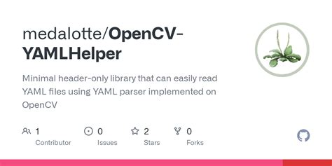 github medalotte opencv yamlhelper minimal header only library that