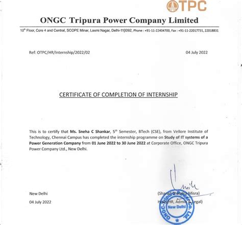 Sneha Shankar On Linkedin Internship Powergenerationindustry