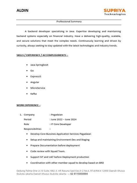 supriya technologies aldin risqi backend developer pdf