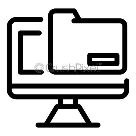 Computer File Folder Icon Outline Style Stock Vector 6720411 Crushpixel