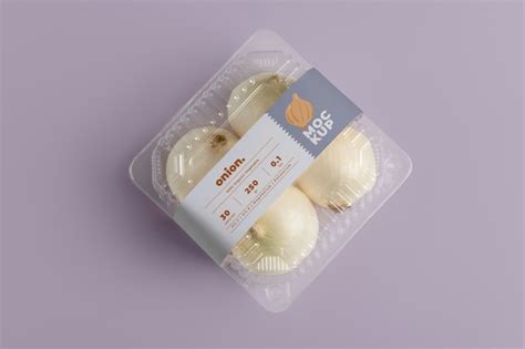 야채 포장용 투명 플라스틱 용기 프리미엄 Psd 파일