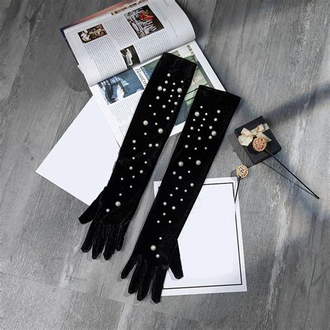 Zbfjinx Womens Long Velvet Gloves With 21 Opera Evening Gloves 1920s
