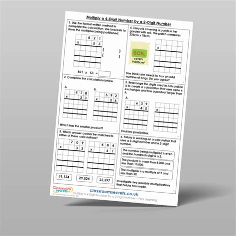 Year 5 Multiply A 4 Digit Number By A 2 Digit Number Reasoning And Problem Solving Resource