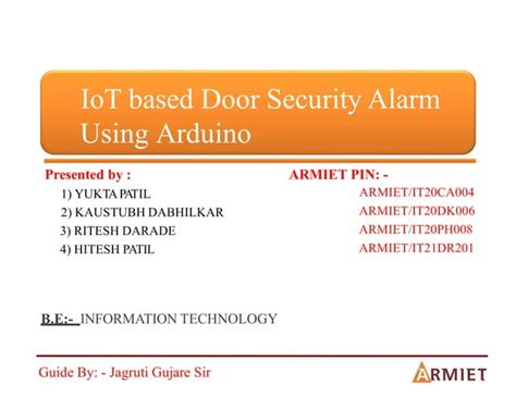 Iot Based Door Security Alarm Using Arduino Pdf Home Security Home Garden