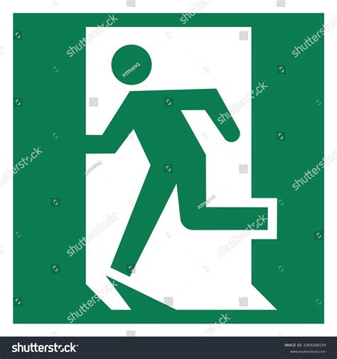 Green Exit Sign Running Man Icon Stock Vector Royalty Free 2269208159 Shutterstock