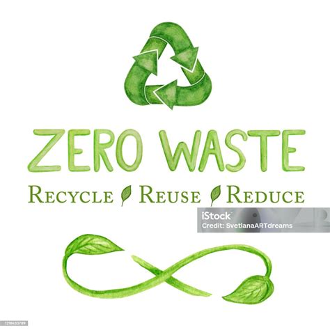 녹색 재활용 사이클 녹색 잎 아이콘 무한 대 기호 수채화 손으로 흰색 배경에 고립 된 그림을 그린 생태 학적 디자인 재활용 된 에코 제로 폐기물 라이프 스타일 재활용 재사용