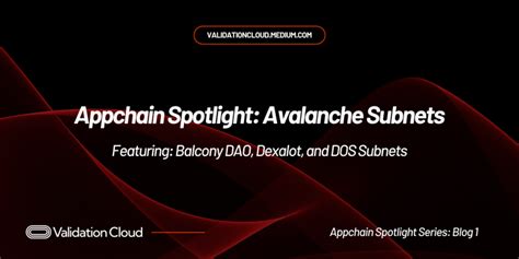 Appchain Spotlight Avalanche Subnets By Validation Cloud Validation Cloud Medium