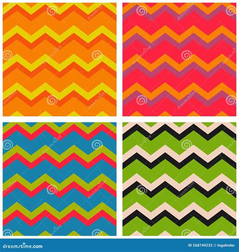 Tile Vector Pattern Set With Zig Zag Background Stock Vector Illustration Of Blue Pink 268749232