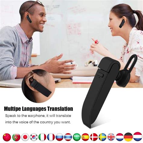 PeiKo Smart Wireless Bluetooth 4.2 Headphone Mini Translator with Mic ...