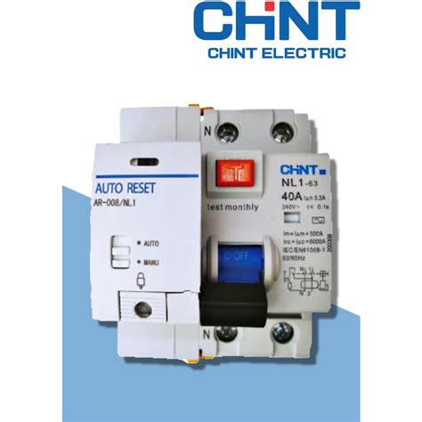 Chint Rccb 2 Pole 4 Pole C W Auto Reset 30ma 100ma 300ma Nl1 63 Shopee Malaysia