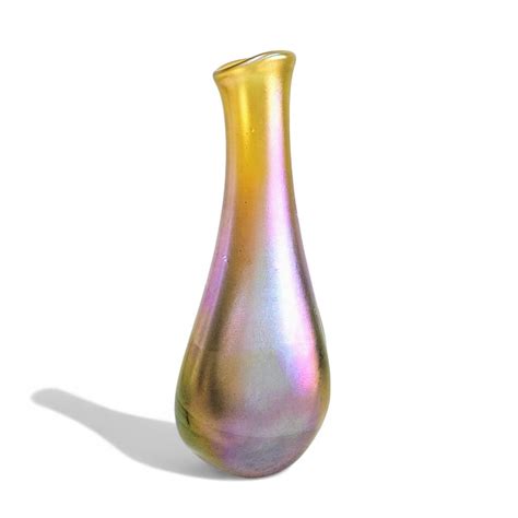 Robert Eickholt Blown Glass Vase 1125 In Tall Signed Dated 2005 Iridescent Art Glass Vase