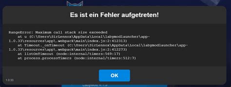 Labylauncher Maximum Call Stack Size Exceeded Labymod Idea