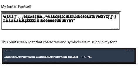 Missing Characterssymbols In Font After Saving Feedback On Fontself