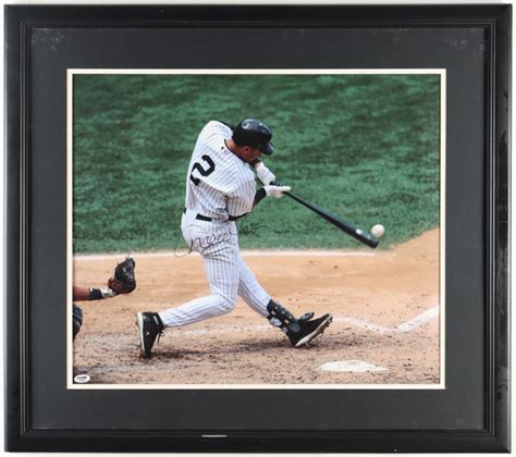 Derek Jeter Signed Yankees Custom Framed Canvas With 3 000 Hit Club New York Post Cover PSA
