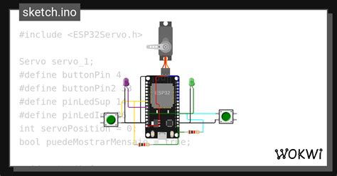 Servo Two Buttons Wokwi ESP32 STM32 Arduino Simulator