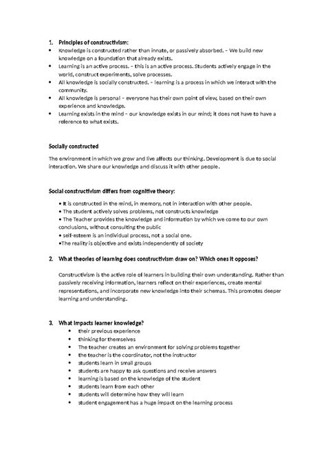 Constructivism Principles Of Constructivism Knowledge Is Constructed Rather Than Innate Or Constructivism Principles Of Constructivism Knowledge Is Constructed Rather Than Innate Or