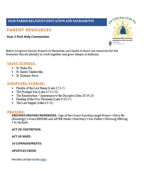 Fhc Year 2 Our Lady Star Of The Seas Youth Catechesis Sacramental