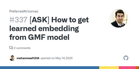 Ask How To Get Learned Embedding From Gmf Model · Issue 337