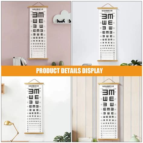 Visual Test Chart Hanging Visual Eye Testing Chart With Wooden Frame For Wall £14 95 Picclick Uk