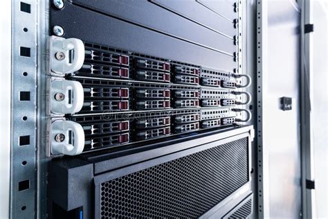 Array Of Data Storage Hard Drives In Internet Data Center Stock Image