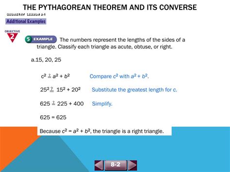 PPT The Pythagorean Theorem And Its Converse PowerPoint Presentation ID