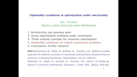 Optimality Conditions In Optimization Under Uncertainty Youtube