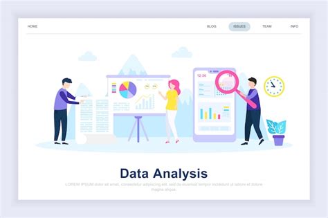 Premium Vector Modern Flat Design Isometric Landing Page Of Data Analysis