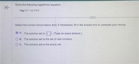 Solved K Solve The Following Logarithmic Equation Log Chegg Com