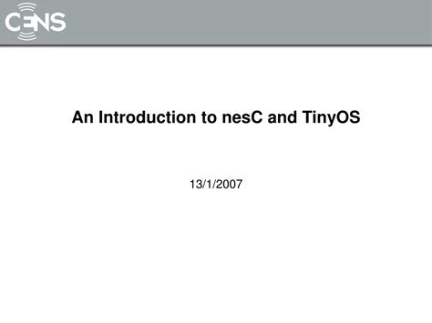 ppt an introduction to nesc and tinyos powerpoint presentation free