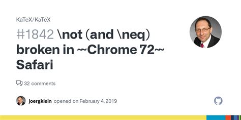 Not And Neq Broken In ~~chrome 72~~ Safari · Issue 1842 · Katexkatex · Github