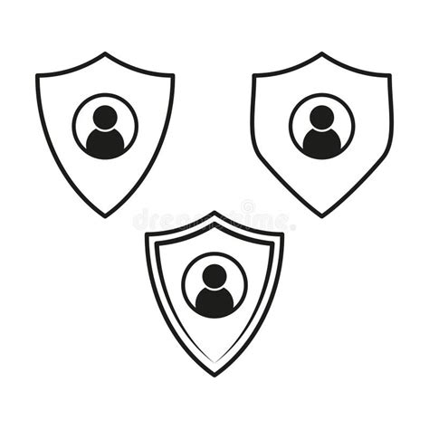 User Profile Shield Secure Icon Symbol Individual Protection Vector