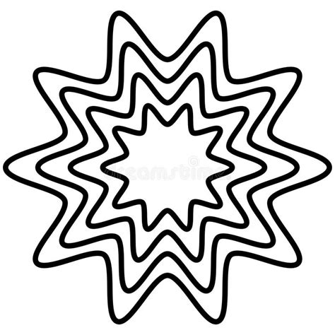 Zigzag Art Lines Geometric Circular Element With Wavy Abstract Circular Element Zigzag Circle