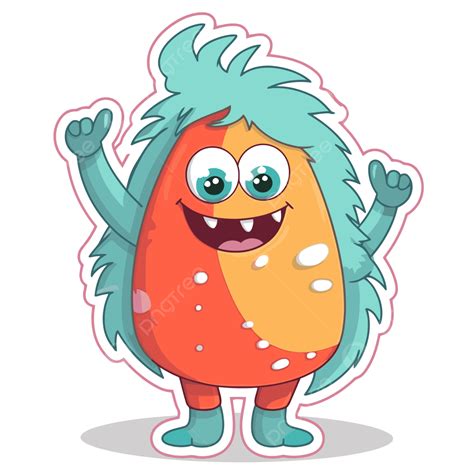 크고 귀여운 작은 괴물 스티커 일러스트 벡터 스티커 일러스트 벡터 일러스트 귀여운 일러스트 Png 일러스트 및 벡터 에