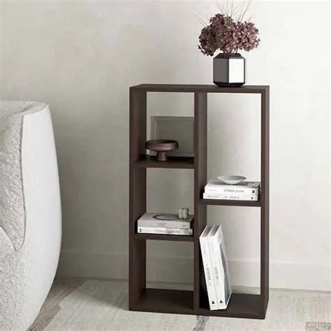 Полиця для книг Лайт стелаж для дому офісу 5 ячеєк колір венге темний купити за вигідною