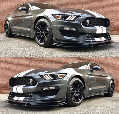 Cool Gray Shelby Mustang Gt With Black Stripes