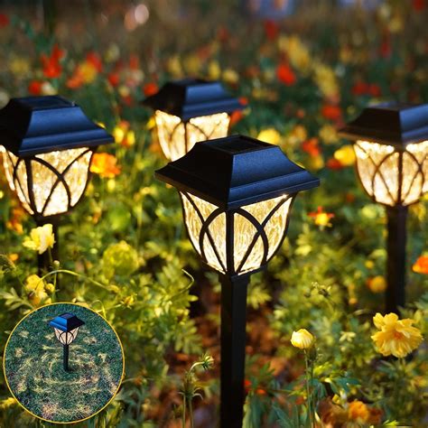 Kaq 4 Pack Led Solar Lights Outdoor Waterproofsolar Garden Lights Auto