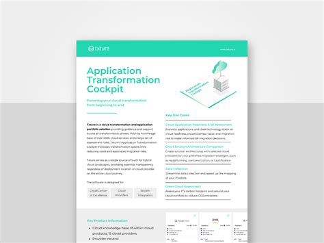Product Factsheet Txtures Application Transformation Cockpit