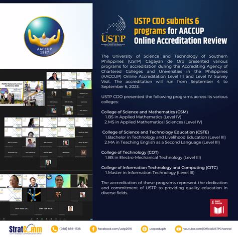 Ustp Cdo Submits 6 Programs For Aaccup Online Accreditation Review