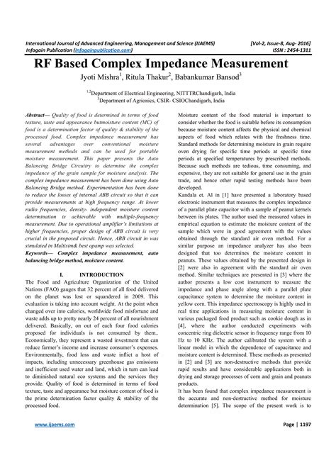 Rf Based Complex Impedance Measurement Pdf