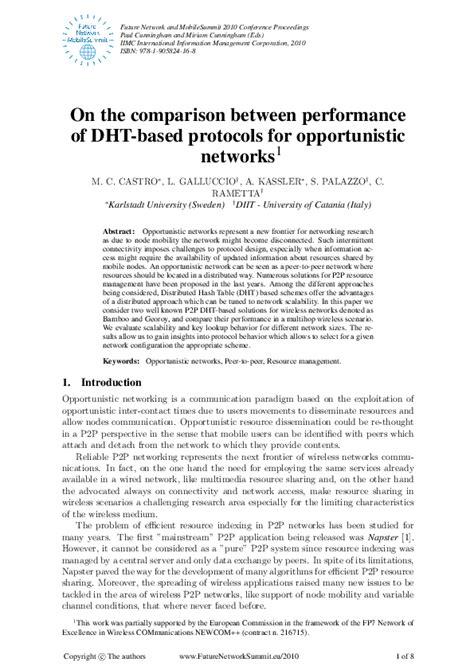 pdf on the comparison between performance of dht based protocols for