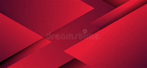 Abstract Red Geometric Triangles Overlapping Layer Paper Cut Style