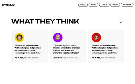 Dynamo Website Page Template For Webflow